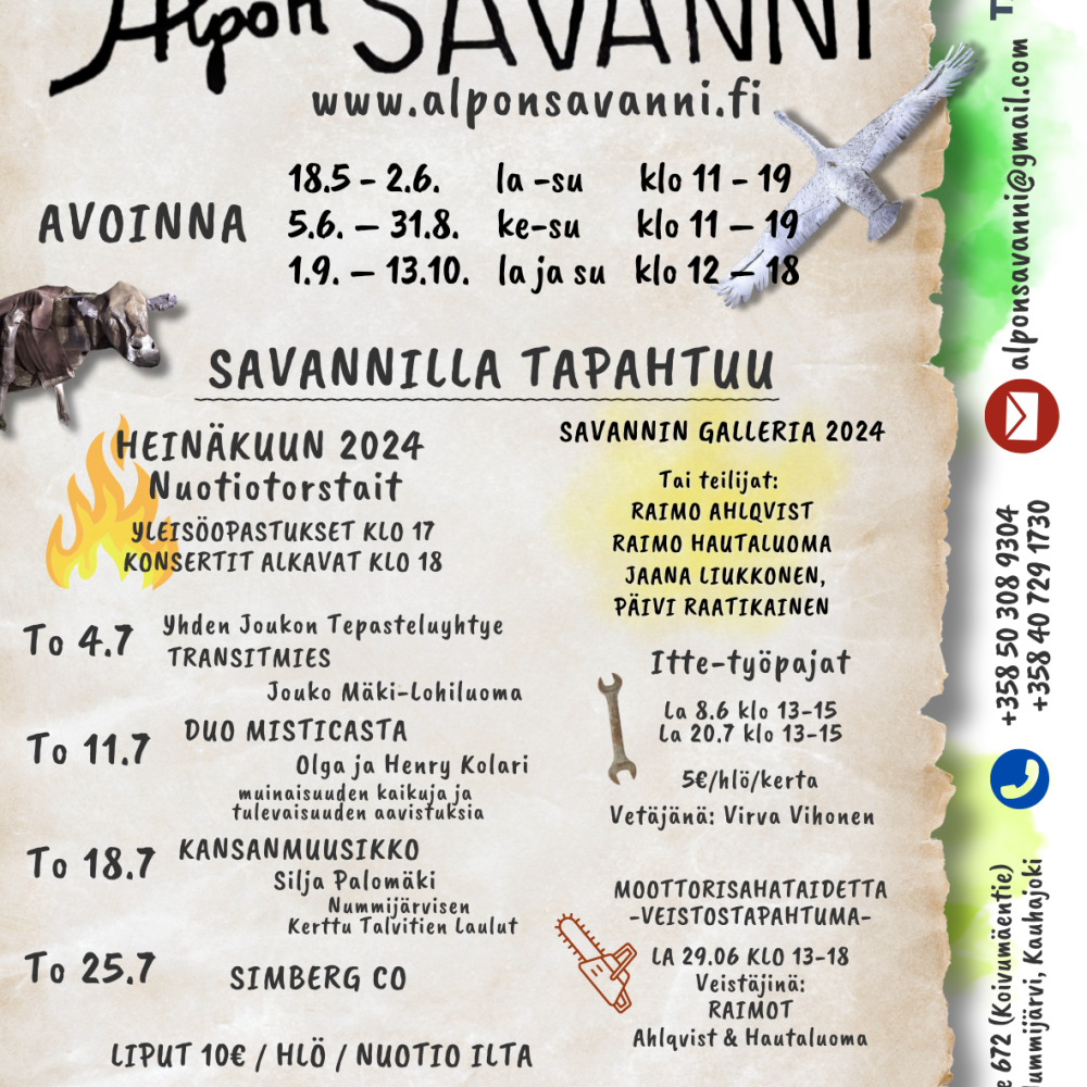 Alpon savanni | Veistospuisto lakeuksilla -Taidetta romusta